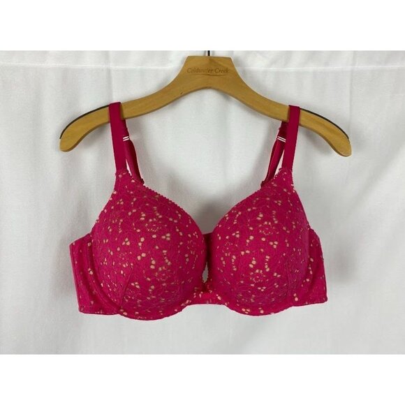 Cacique | Intimates & Sleepwear | Cacique Pink Cotton Boost Plunge Bra ...